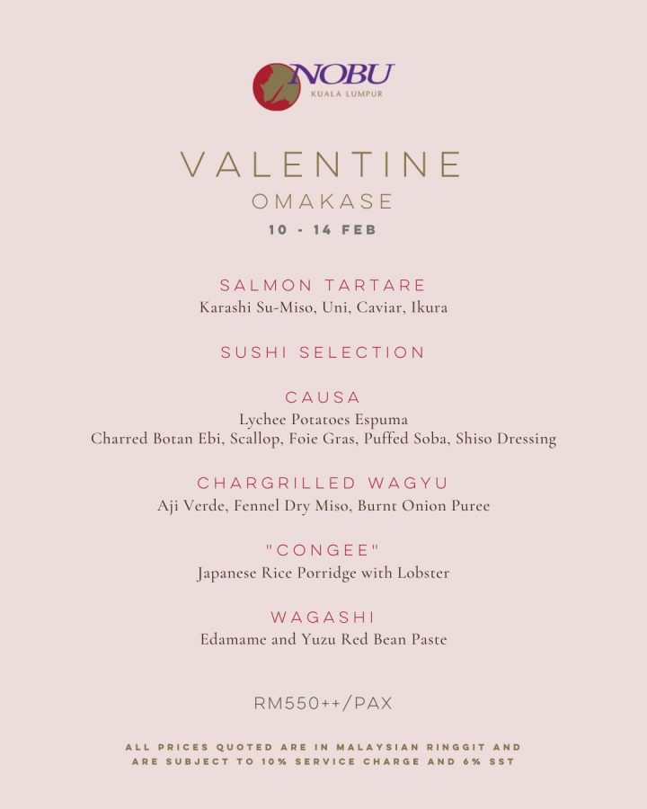 Valentine’s Omakase Menu at Nobu – Kitovet